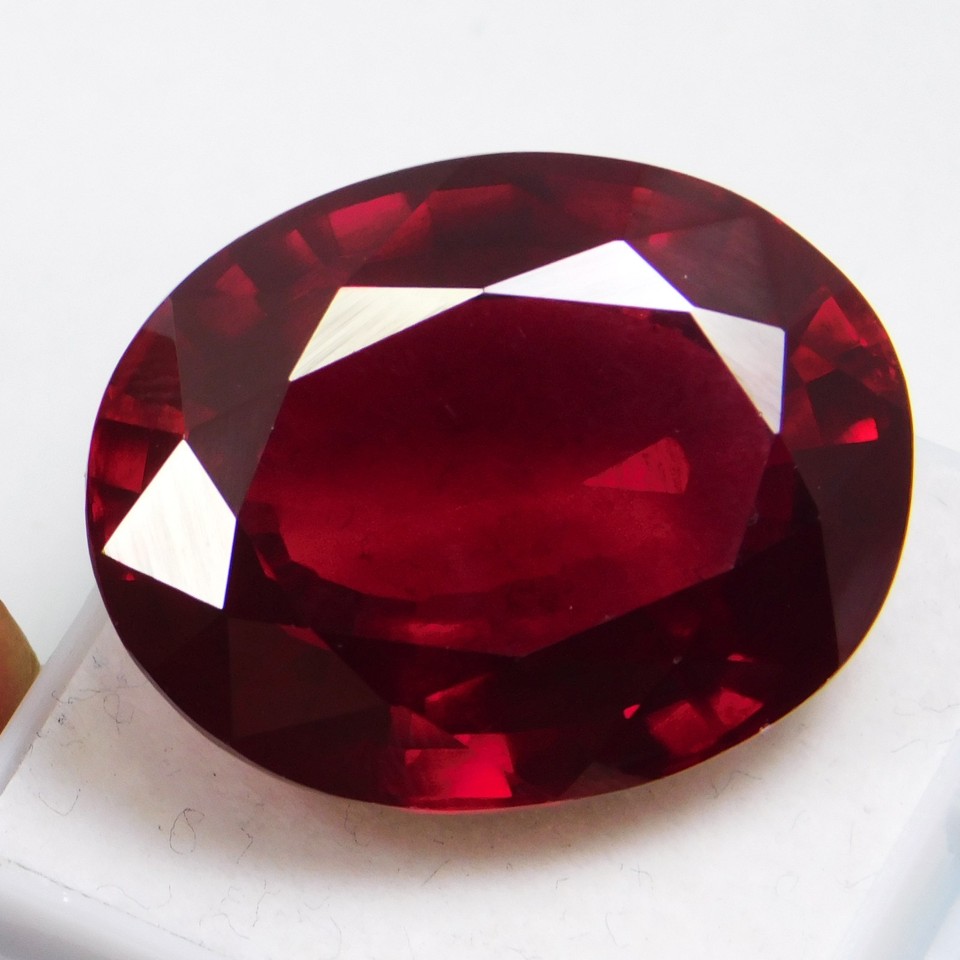 Natural 55.60 Ct Mozambique Red Ruby Oval Cut Loose Gemstone Certified ...