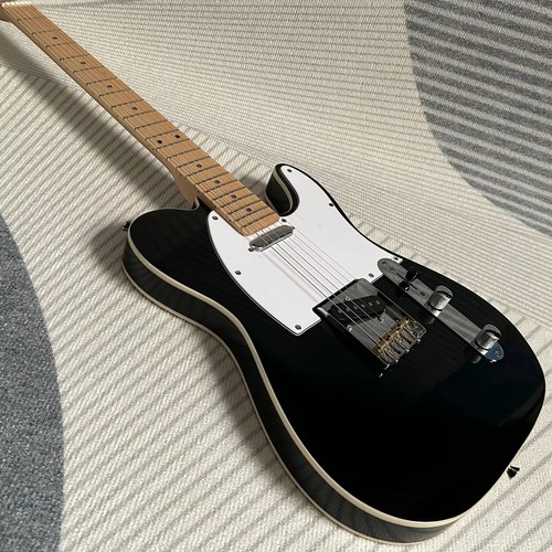 Black Tele Electric Guitar Fixed Bridge Chrome Hardware with 22 Frets ...