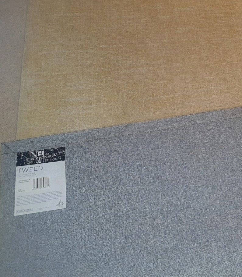 John Lewis Asiatic 100% Wool Tweed Ochre Light Yellow Rug 1.20 X 1.80 m ...