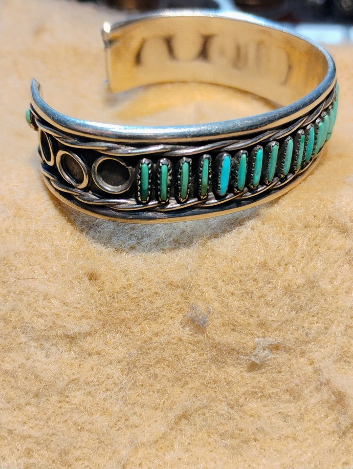 VINTAGE ~ NAVAJO ~ TURQUOISE & STERLING SILVER CUFF BRACELET (j) | eBay
