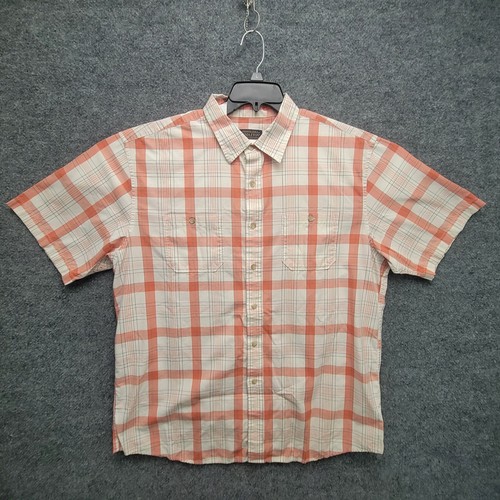Pendleton Shirt Mens XL White Pink Check Button Up Short Sleeve Camp | eBay