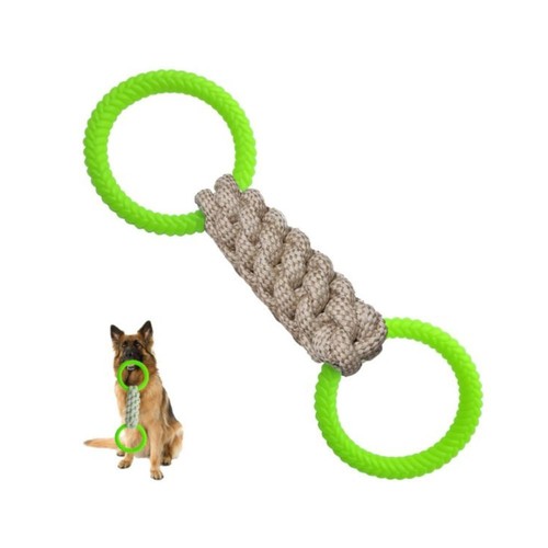 44cm Dog Rope Toy Rubber Ring Dog Teething Toys Large Medium Dogs ...