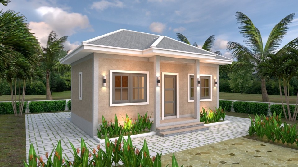 26x18 Feet Small House 8x5.5 Meter 1 Bed 1 bath Gross Hipped Roof (A4 ...