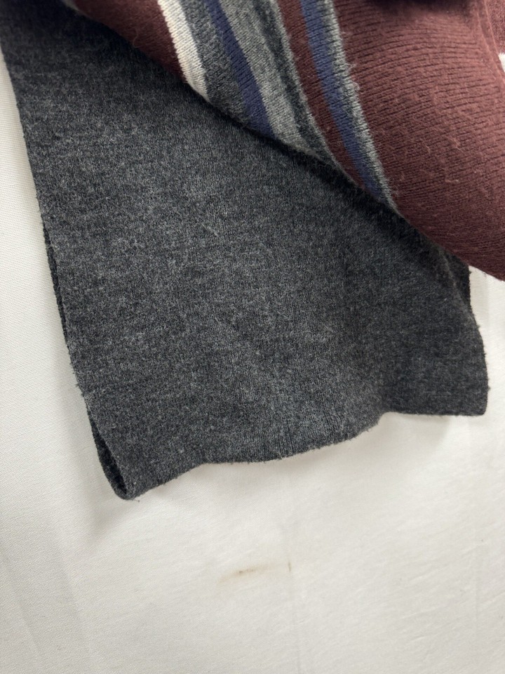 Tommy Hilfiger Colorblock Scarf Mens Grey/Burgundy/Navy | eBay