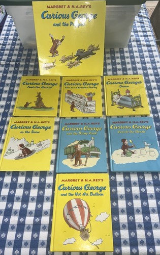 Lot of 8 Curious George Read Aloud/Reading Bedtime Story Book HC (7 ...