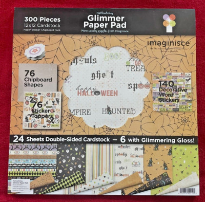Imaginisce Hallowhimsy Glimmer Paper Pad 12x12 Halloween Theme ...