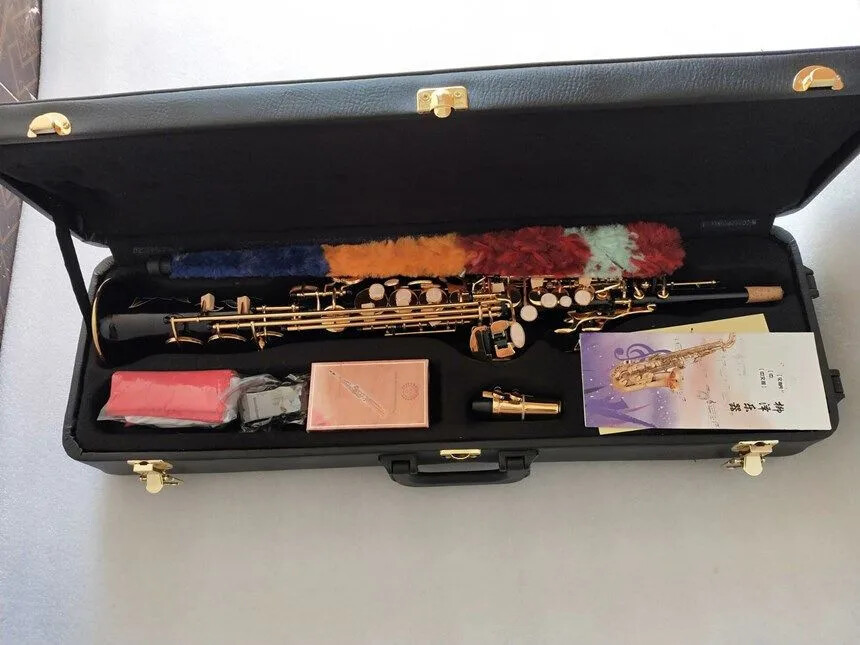 New S-901 Straight Soprano Saxophone Black Copper Bb Instrument ...