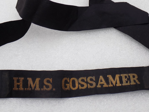 Vintage HMS GOSSAMER Royal Navy Cap Tally / Band - 36 inches | eBay UK