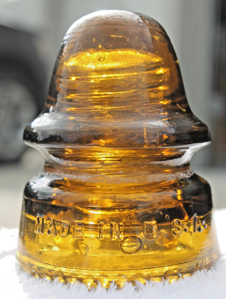CD 162 GREAT COLOR HEMINGRAY- 19 WHISKEY AMBER SDP GLASS INSULATOR | eBay