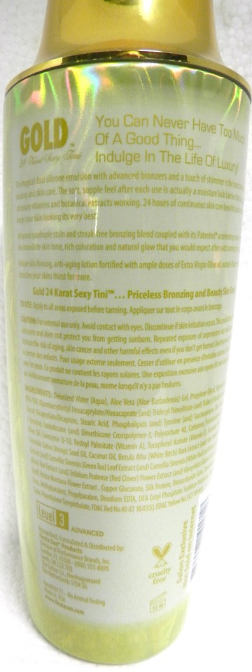 24 KARAT GOLD SEXY TINI 25X BRONZER 7X ACCELERATOR FIESTA SUN TANNING ...