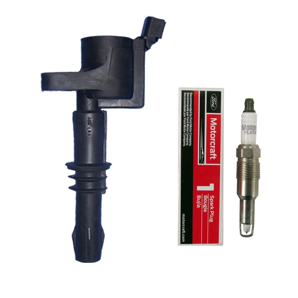 Motorcraft SP546 Spark Plug PZH14F (1) + (1) Coil For 2004-08 Ford ...