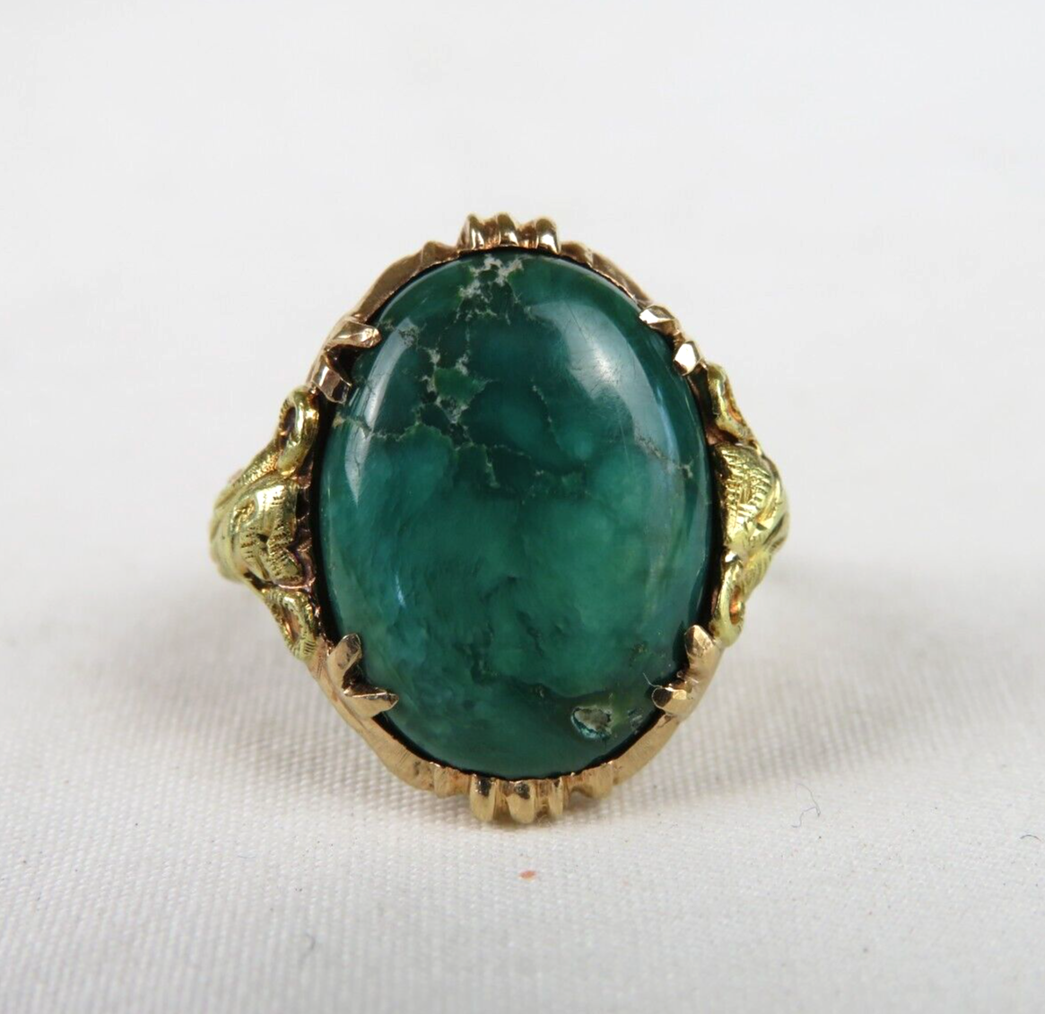 Antique Tricolored 10K Gold and Turquoise Signed Ring - Size 4.5 | eBay