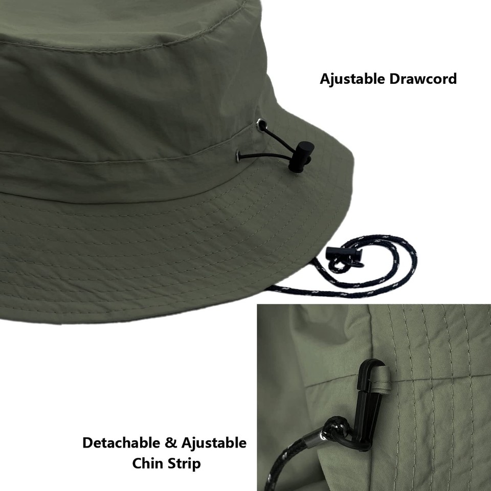 Waterproof Packable Bucket Rain Hat Sun UV Protection Hatwith Chin ...