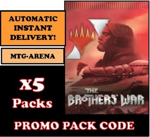 MAGIC MTG ARENA CODE CARD THE BROTHERS WAR 5 BOOSTER PACKS PROMO PACKS ...