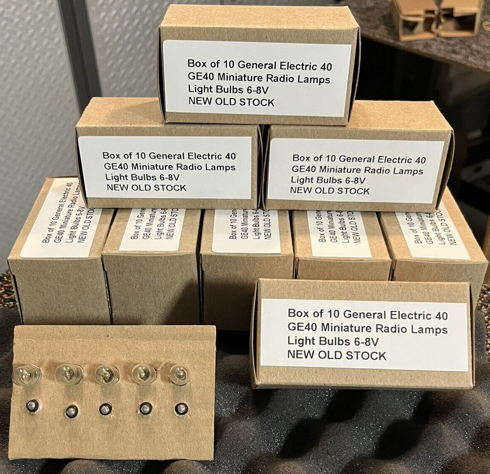 (1) Box of 10 General Electric E40 Miniature EDISON Radio Lamps Light ...