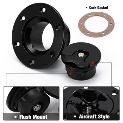 Aircraft Style Fuel Filler Neck Pop-Up Gas Tank Cap w/ 6 Hole Flush ...