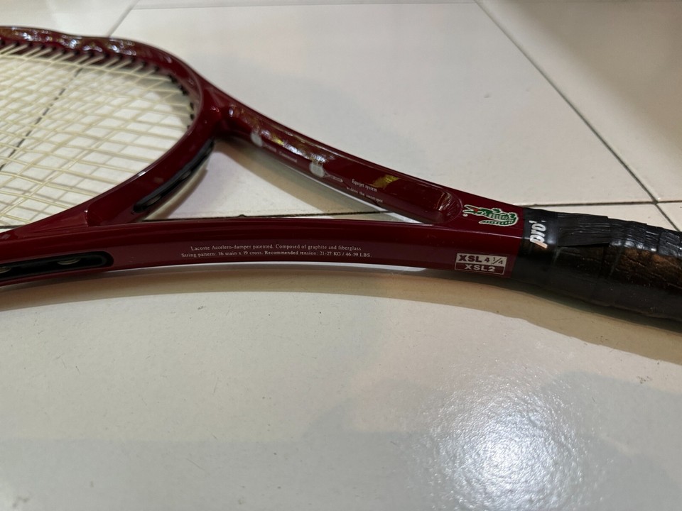 LACOSTE LT302 Equijet System RARE Vintage Tennis Racket Racquet Cracked ...
