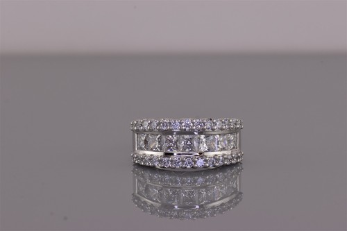 Samuel Aaron Sterling Silver Channel Set Cubic Zirconia Band Ring 925 ...