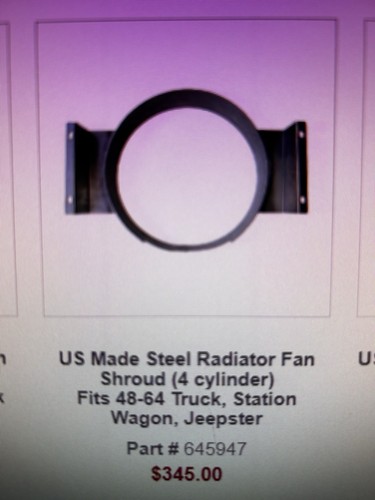 Genuine, Jeep Radiator Fan Shroud Vintage Original Part Great Shape ...