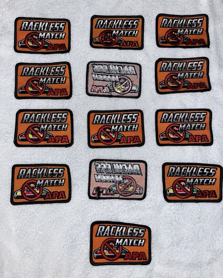 Lot of 13 American Pool Players Association APA RACKLESS MATCH Patches ...