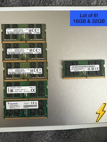 Lot of 6- 16GB and 32GB DDR4 (PC4) Assorted-Mixed Brands and Speeds ...