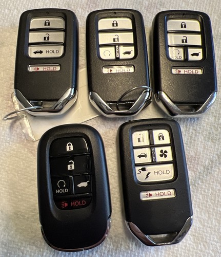 Mixed Lot of 5 OEM Honda Keyless Entry Smart Key Remotes Used Car Van ...