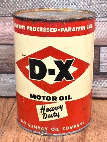 Vintage DX HEAVY DUTY Sunray Oil Co Motor Oil 1 Quart Advertising Can ...