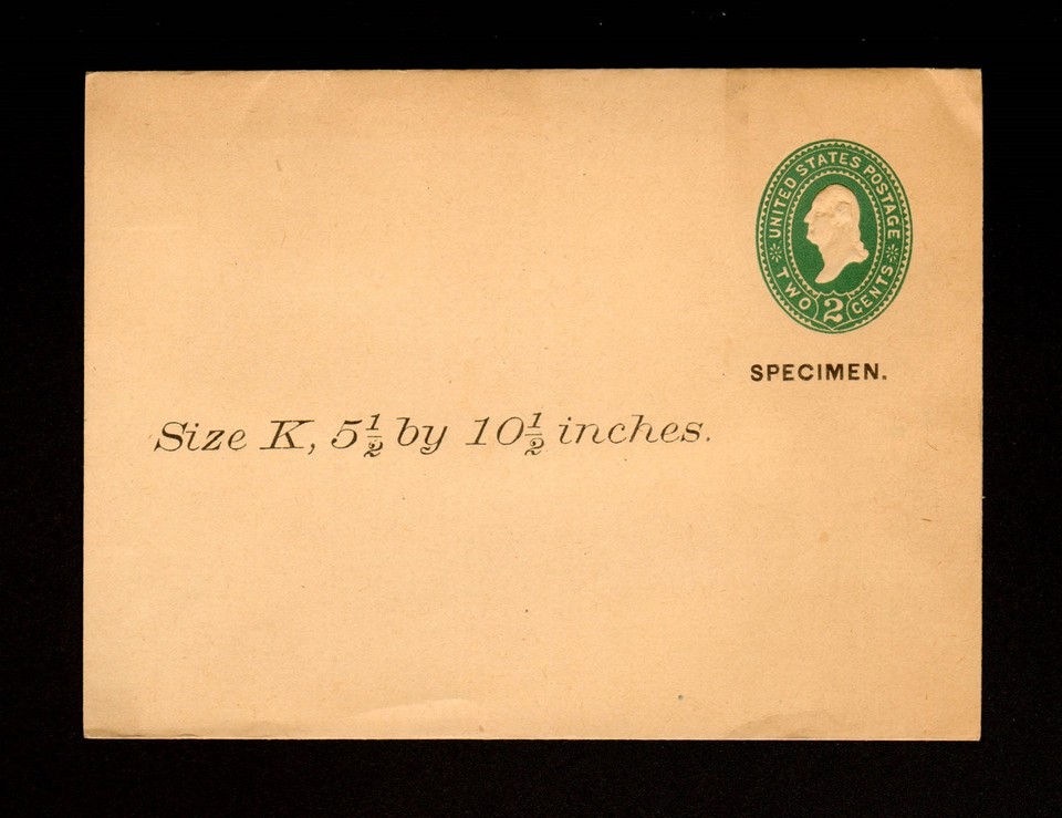 U311-U317 2c 1886 SPECIMEN FORM 39 Set of Envelopes, UPSS Cat. $84.00 ...