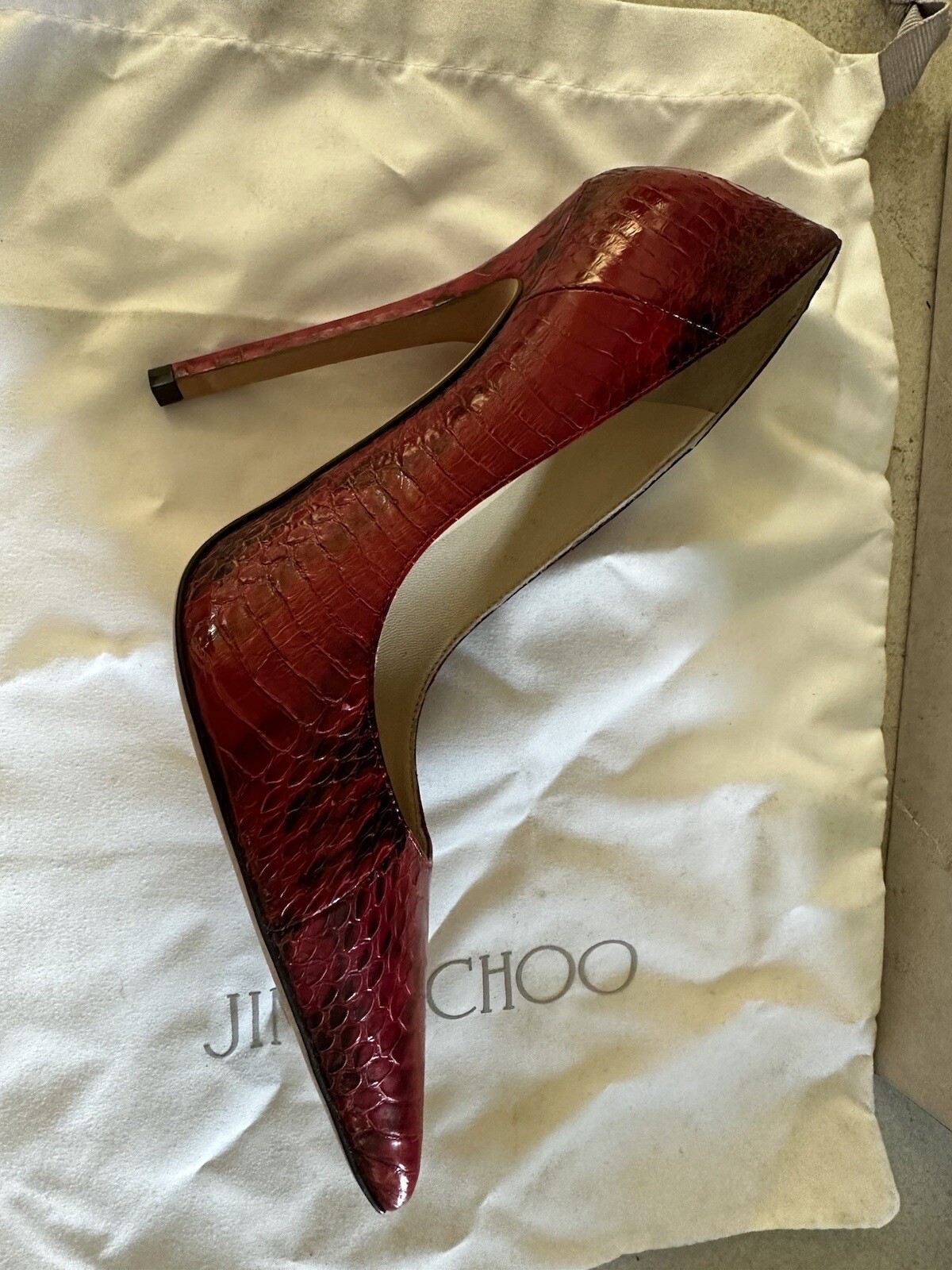 JIMMY CHOO Anouk heels 36 Red Snakeskin - Gem