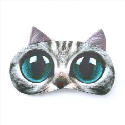 Cute Cat Kitten Animal Hot/Cold Gel Pack Eye Mask Cover Blindfold Sleep ...