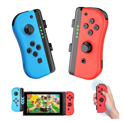 Nintendo Switch Joy-Con Controllers in Blue/Red with Wrist Strap | eBay