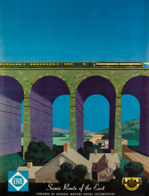 Eric Route of the East American Railroad Travel Giclee Canvas Print ...