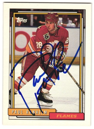 Paul Ranheim 1992 Topps #486 Calgary Flames Autograph Card | eBay