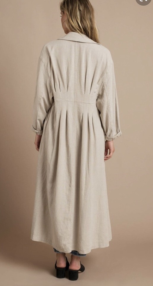 Free People Duster Sweet Melody Cotton Lagenlook Duster Coat M $198 | eBay