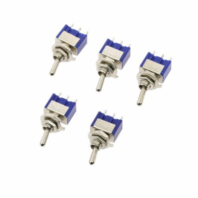 10pcs NEW Mini MTS-102 3-Pin SPDT ON-ON 6A 125VAC Toggle Switches Blue ...