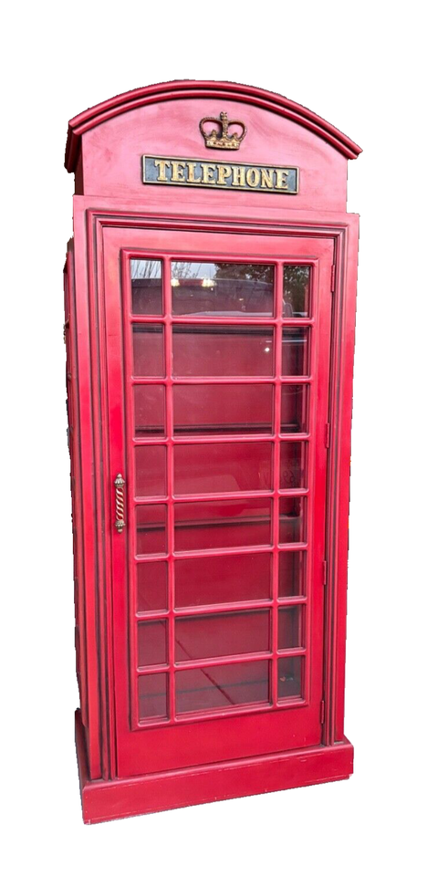 BRITISH TELEPHONE BOOTH DISPLAY CABINET 6' TALL WILL HOLD 4 SHELVES | eBay