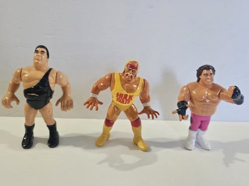 Vintage Hasbro WWF Figures Hulk Hogan Andre The Giant Brutus The Barber ...