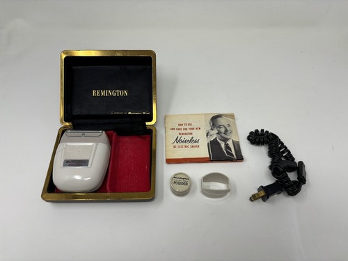 Vintage Remington Noiseless AC Electric Shaver w/Case & Manual SEE ...