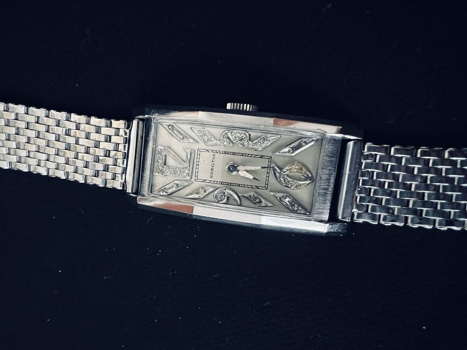 SERVICED HAMILTON 1941 * SOLID PLATINUM * ... DIAMOND DIAL /14k WHITE ...