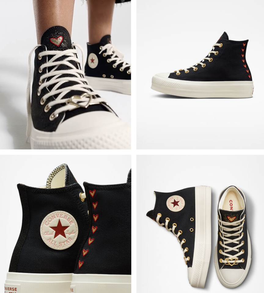 NEW Women's CONVERSE Hearts Valentine's Day Chuck Platform Lift HI ...