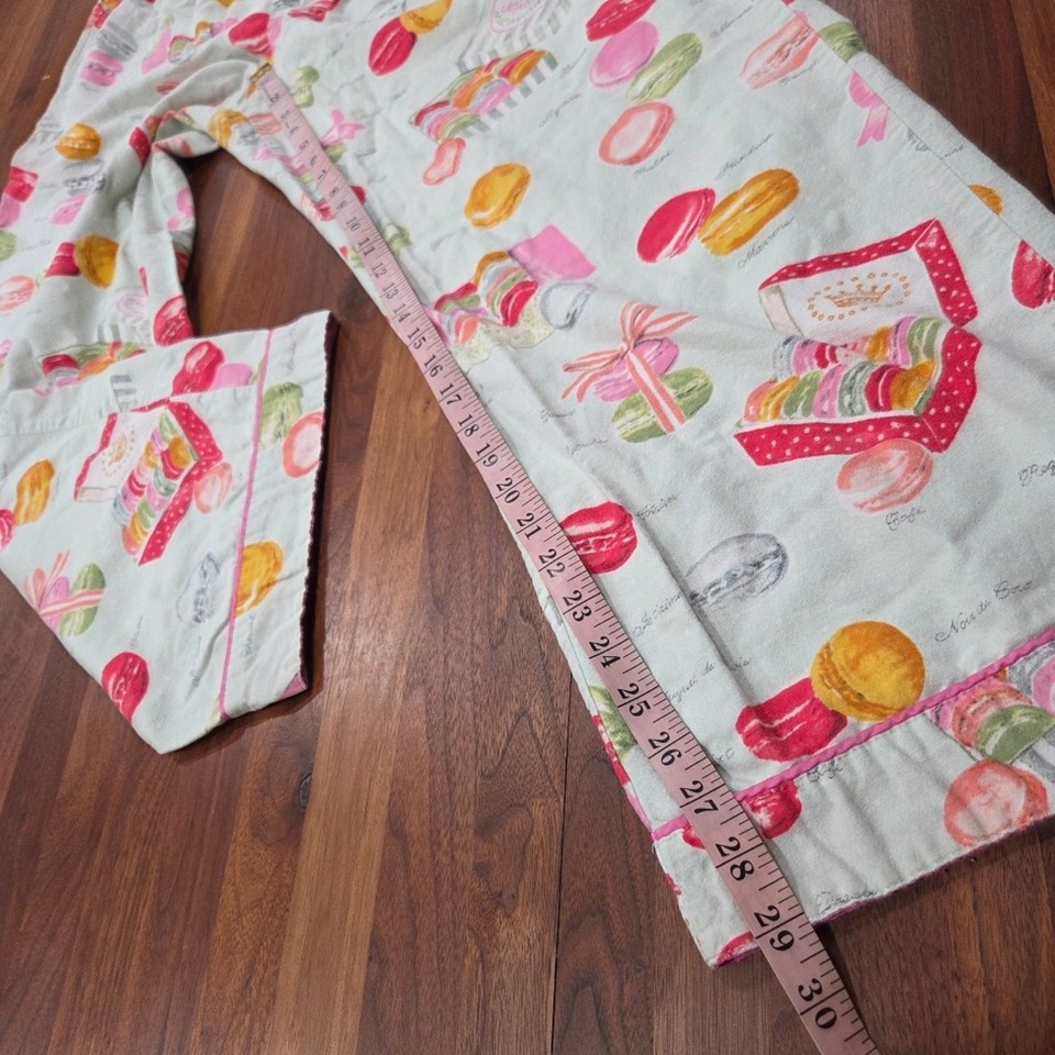Nick & Nora Je T'amie Macarons Print Flannel Pajama Pants Size XL | eBay