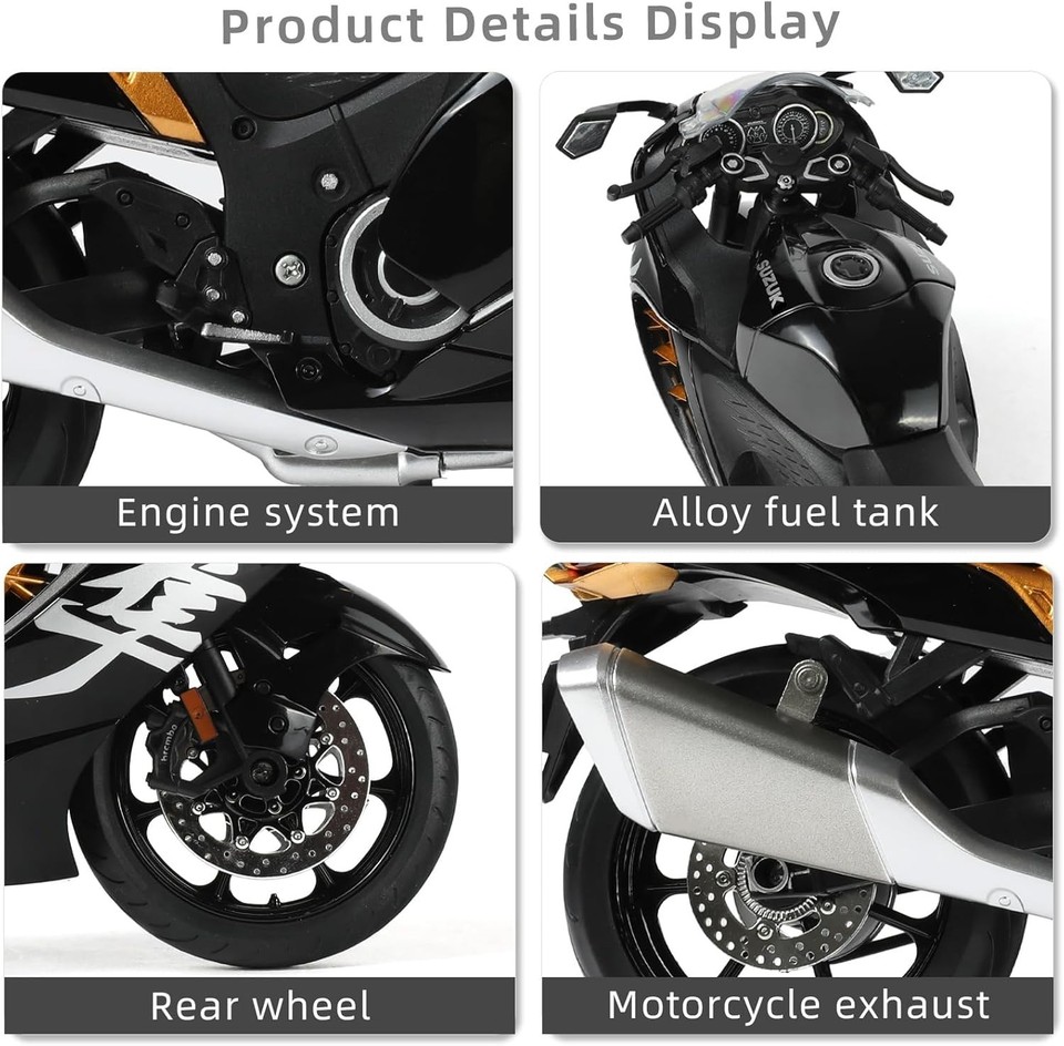 Mini Die-Cast Motorcycle Model 1:9 Scale, No Assembly, Perfect Gift ...