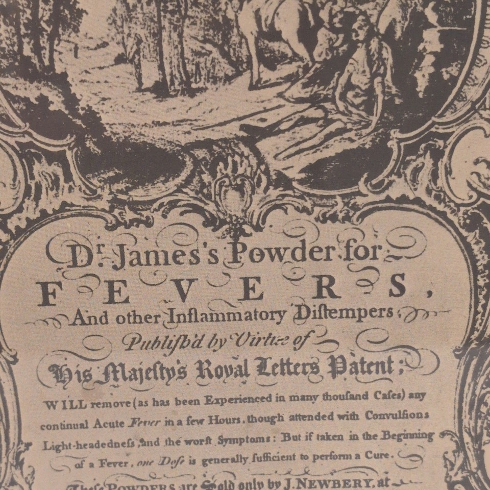 Dr James Powder Print Fever Remedy Advertisement Framed Art 16.5" x 12. ...