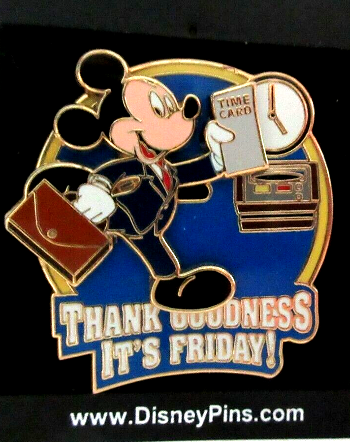 Disney Mickey PinThank Goodness it's Friday Business Suit Timecard ...
