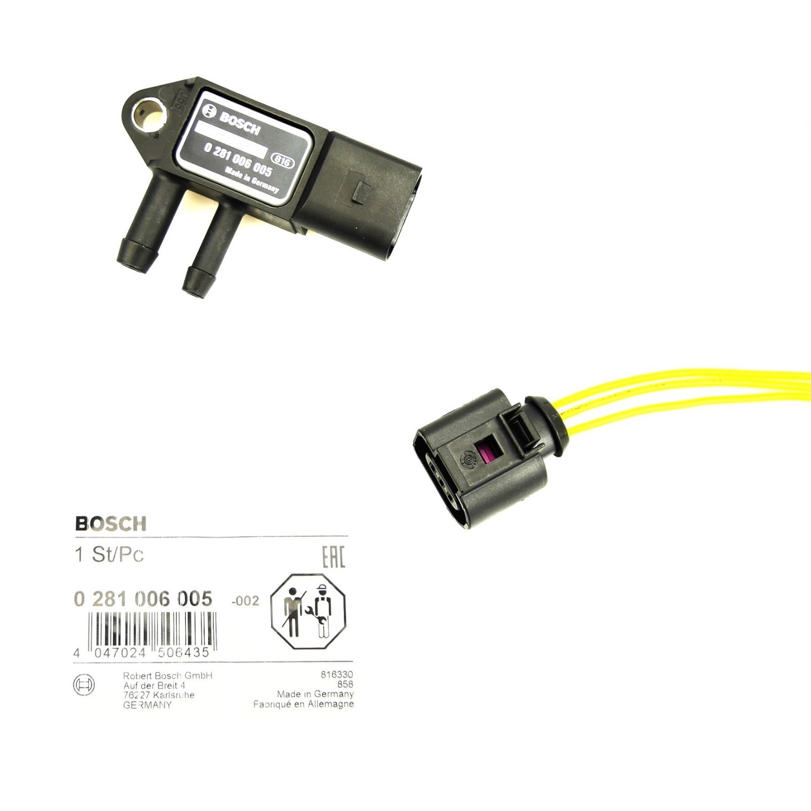 Set GEWIE Ersatzstecker mit Original Bosch Differenzdruckgeber Nr ...