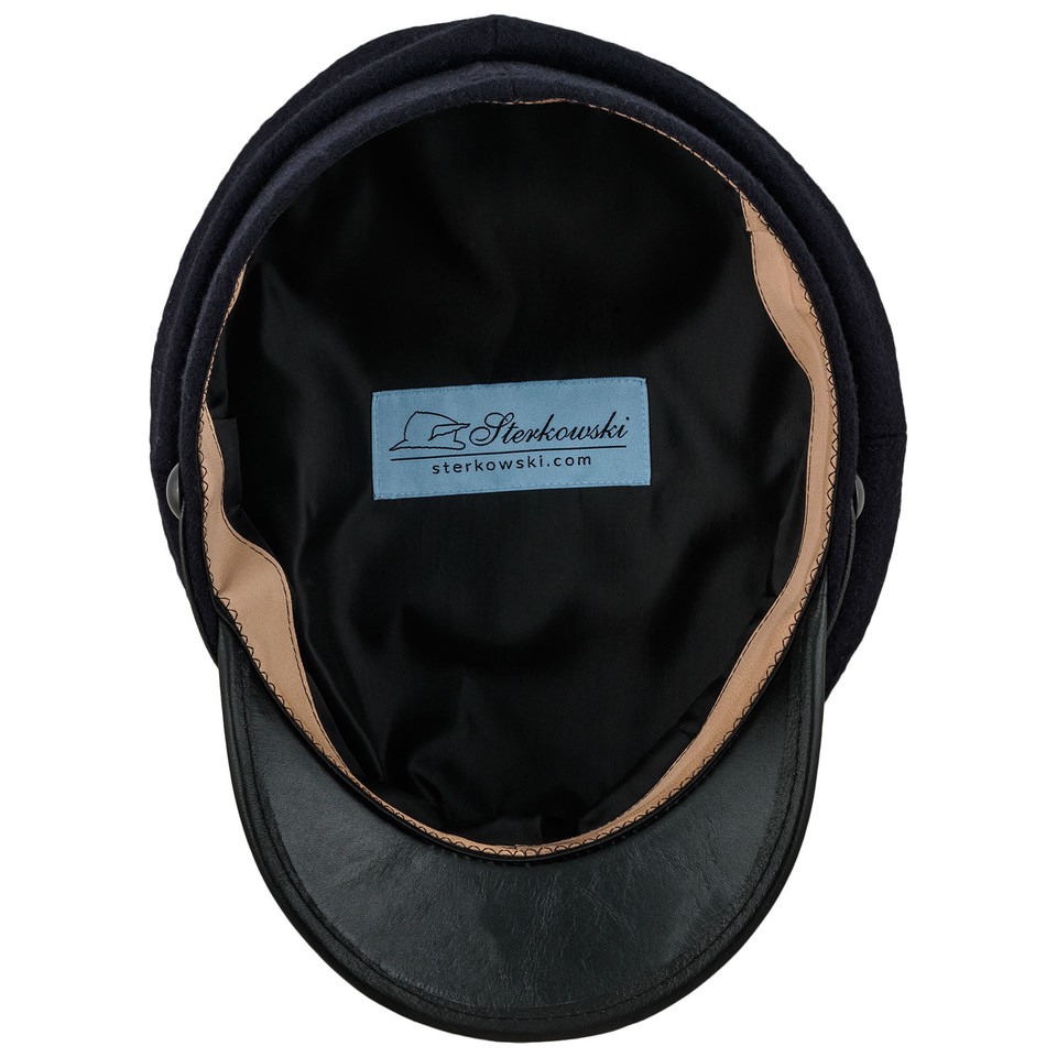 Sterkowski DANUBE MOD 4 Wool Fiddler Cap Leather Visor Mariner Retro | eBay