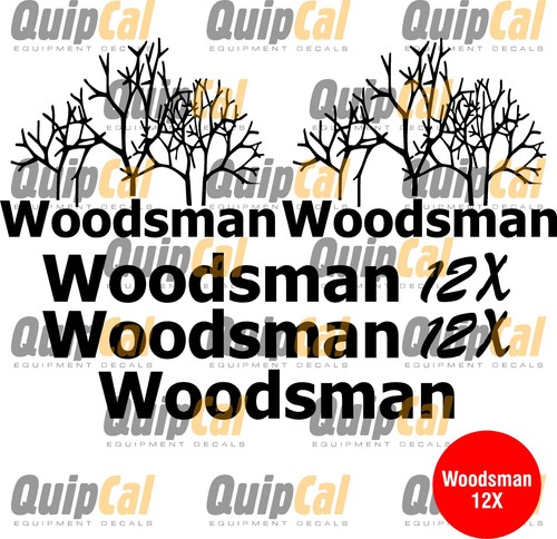 Woodsman 12X Tree Chipper Decal Set. Decal sets for chippers, stump ...