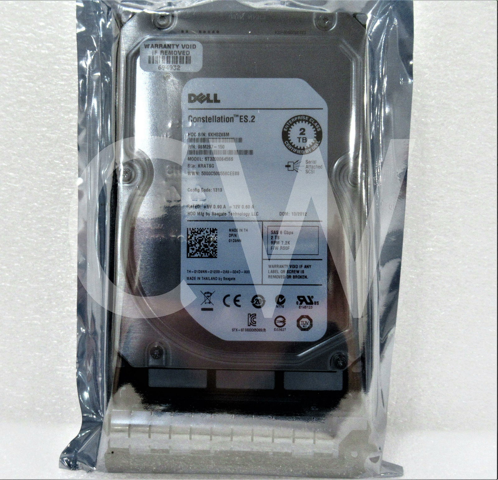 1D9NN ST32000645SS Dell CONSTELLATION 2TB 7200RPM 6Gbps 3.5" SAS HDD ...