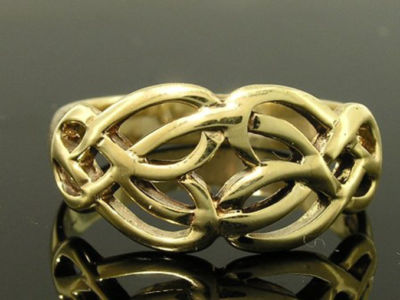 R006 Lovely Genuine SOLID 9ct 9K Gold Celtic KELTIC KNOT Dress Ring ...