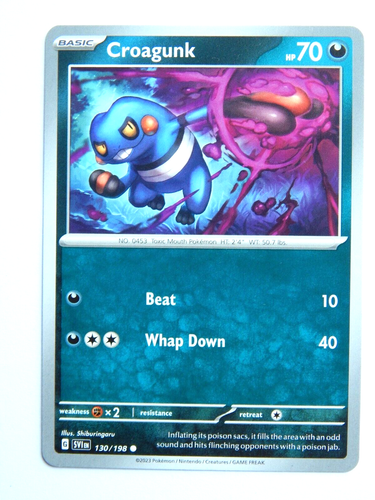 Croagunk 130/198 NM Pokemon Card Scarlet & Violet SVI EN 2023 Darkness ...
